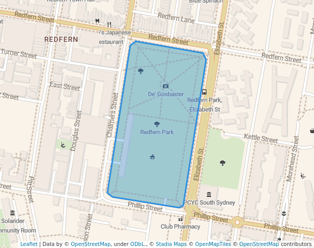Redfern Park in Redfern | Map and Routes