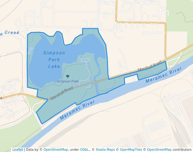 Simpson Park in Valley Park | Map and Routes