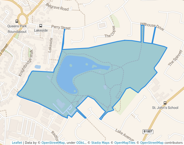 Lake Meadows in Billericay | Map and Routes