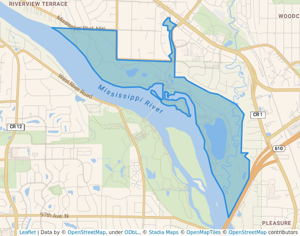 Coon Rapids Dam Regional Park in Minneapolis | Map and Routes