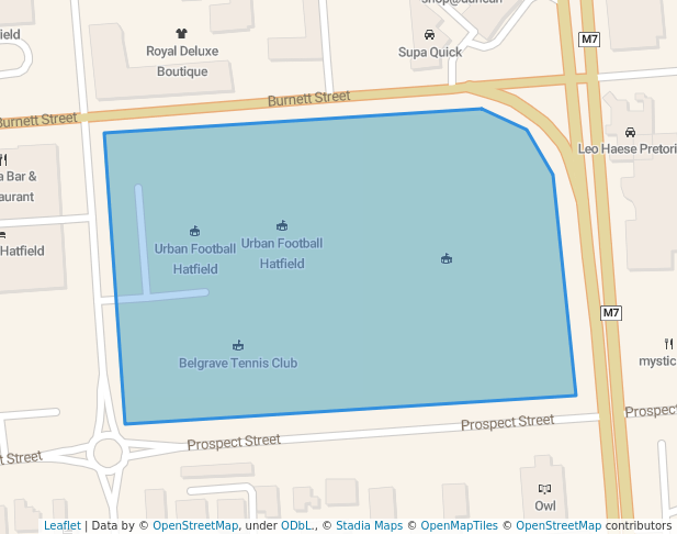 Belgrave square in Pretoria | Map and Routes