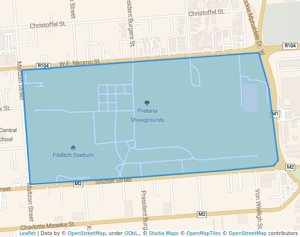 Pretoria Showgrounds in Pretoria | Map and Routes