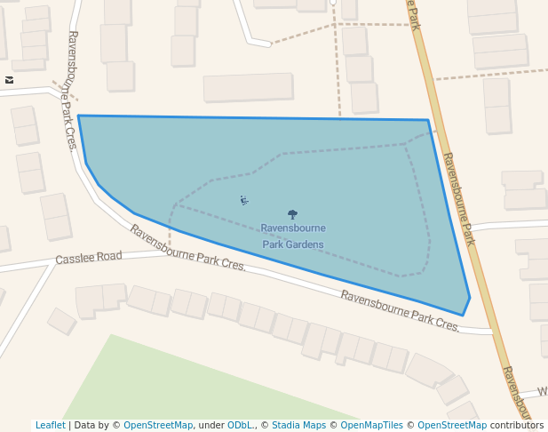 Ravensbourne Park Gardens in London | Map and Routes