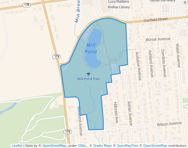 Mill Pond Park in Newington | Map and Routes