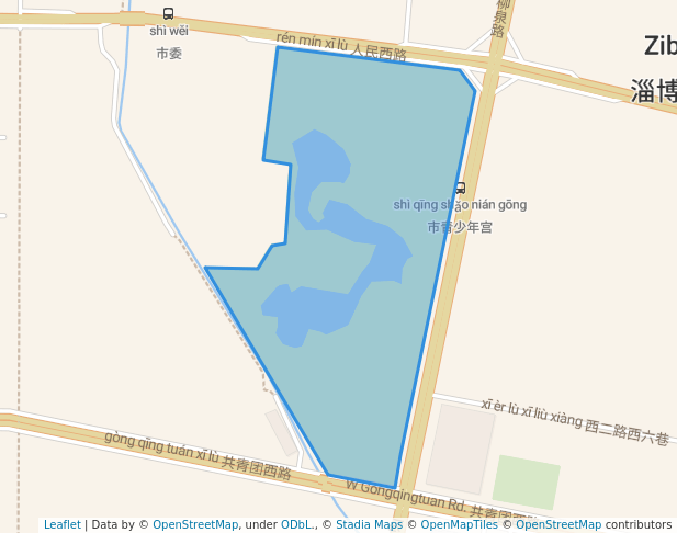 人民公园 in Zi Bo Shi | Map and Routes