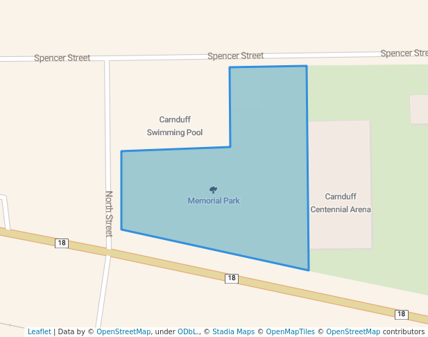 Memorial Park in Carnduff | Map and Routes
