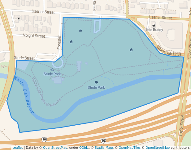 Stude Park in Houston | Map and Routes