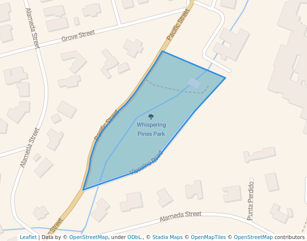 Whispering Pines Park in Monterey | Map and Routes