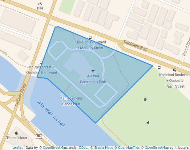 Ala Wai Community Park in Honolulu | Map and Routes