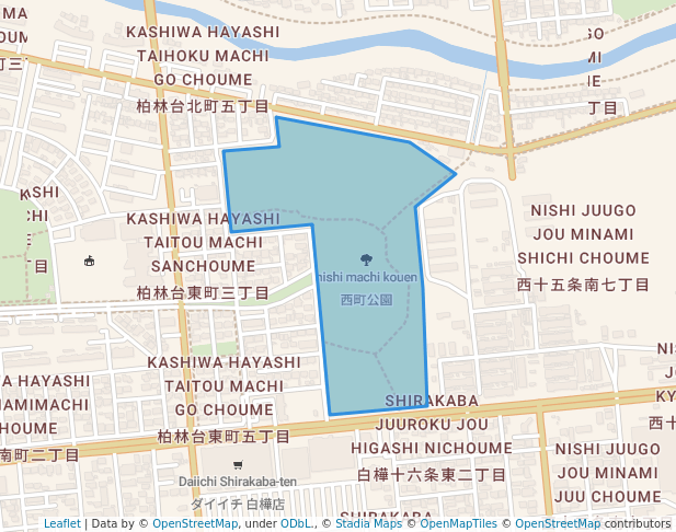 西町公園 in Obihiro | Map and Routes
