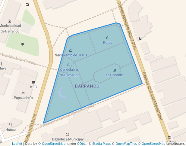 Barranco municipal park in Barranco | Map and Routes