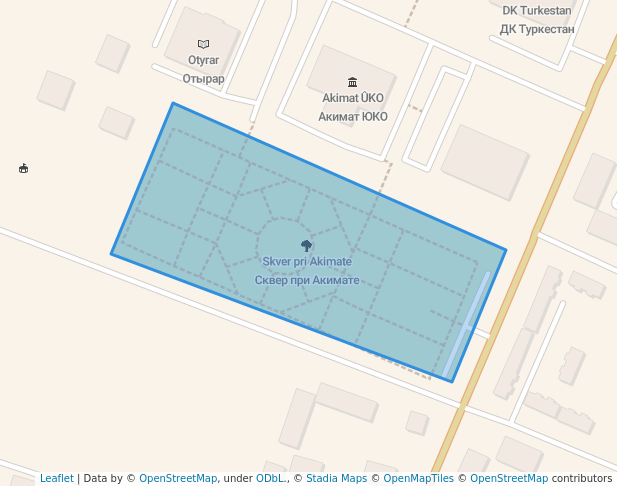 Сквер при Акимате in Shymkent | Map and Routes