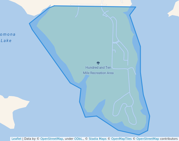 Hundred and Ten Mile Recreation Area in Overbrook | Map and Routes