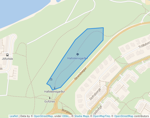 Hallstein's Park in Reykjavík | Map and Routes
