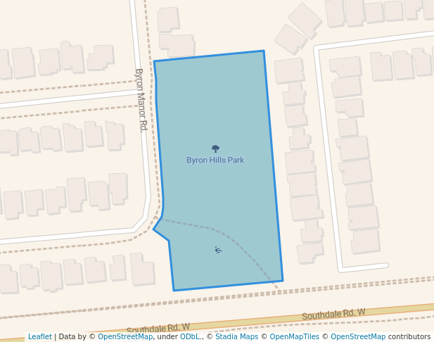 Byron Hills Park in London | Map and Routes