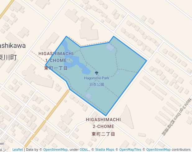 Hagoromo Park in Higashikawa | Map and Routes