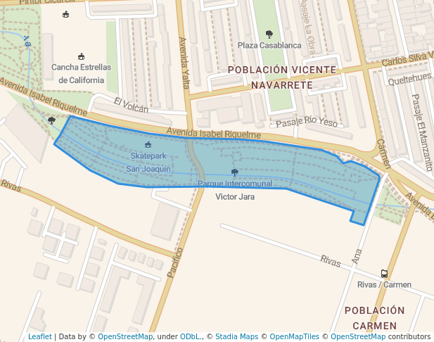 Parque Inundable Víctor Jara in San Joaquín | Map and Routes