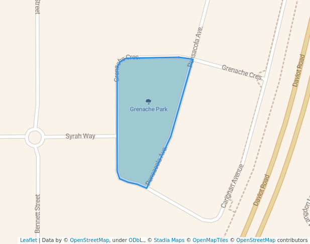 Grenache Park in Caversham | Map and Routes