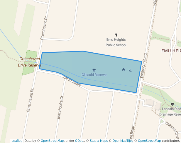 Clissold Reserve in Emu Heights | Map and Routes