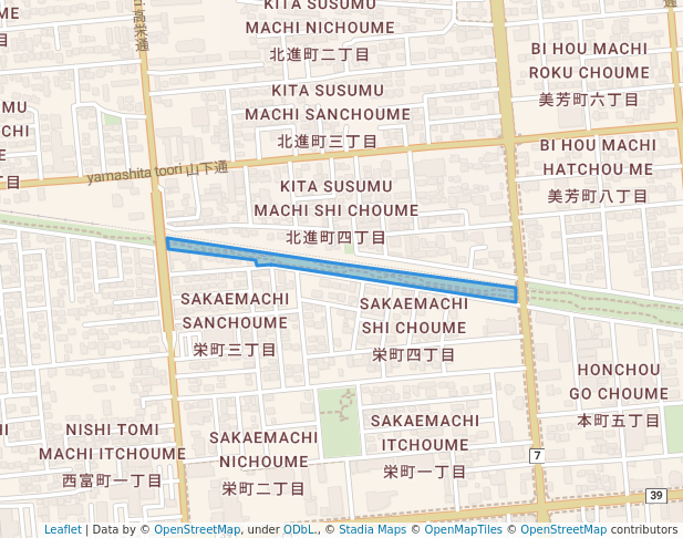 石北大通 in Kitami | Map and Routes