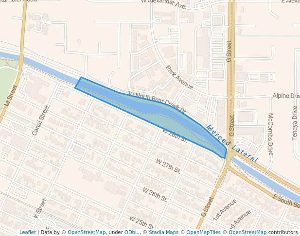 Bear Creek Park in Merced | Map and Routes