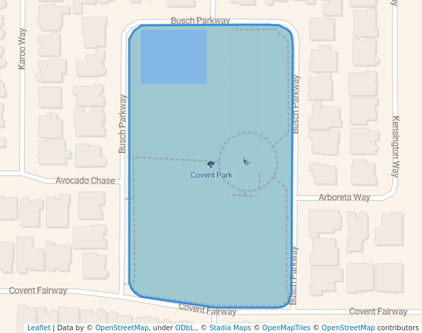 Covent Park in Pearsall | Map and Routes