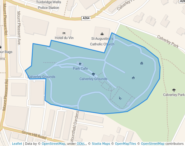 Calverley Grounds in Royal Tunbridge Wells | Map and Routes