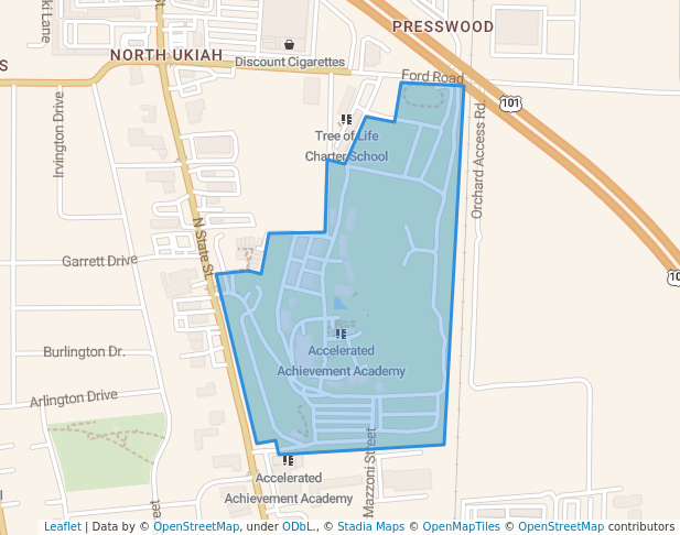 Twelfth District Fairgrounds in Ukiah | Map and Routes