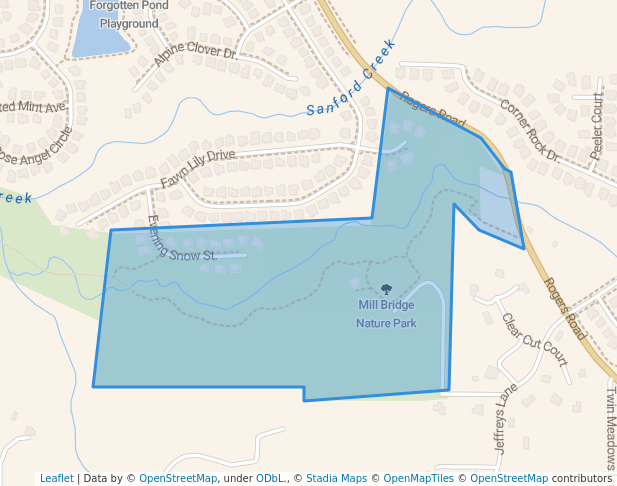 Millbridge Nature Park in Wake Forest | Map and Routes