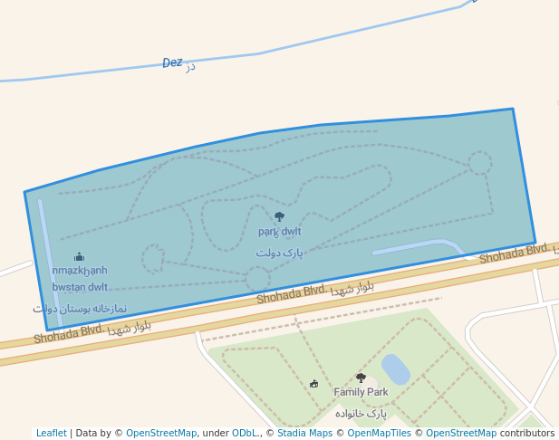 پارک دولت in Dezful | Map and Routes