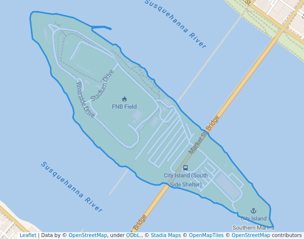 City Island in Harrisburg | Map and Routes