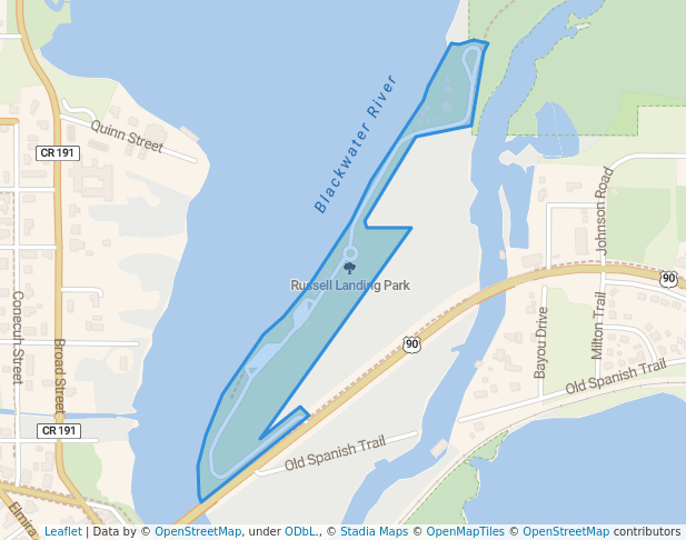 Russell Landing Park in Milton | Map and Routes