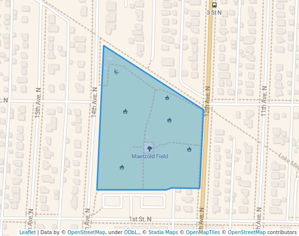 Maetzold Field in Hopkins | Map and Routes