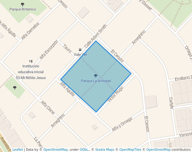 Parque La Amistad in Surquillo | Map and Routes