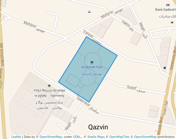 Andisheh Park in Qazvin | Map and Routes