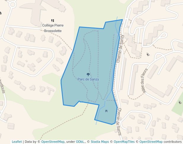 Parc de Sanzy in Oullins | Map and Routes