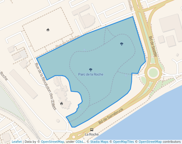 Parc de la Roche in Nantes | Map and Routes