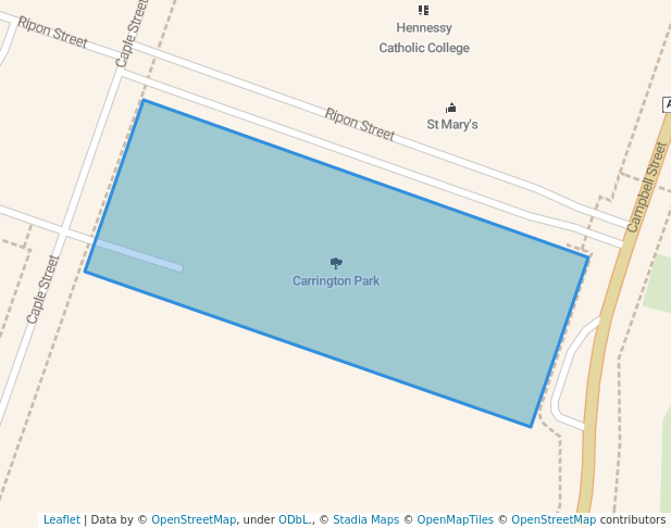 Carrington Park in Young | Map and Routes