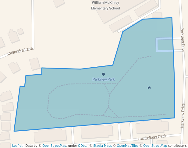 Parkview Park in Corona | Map and Routes