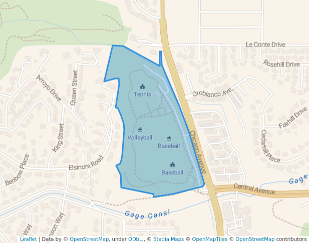 Andulka Park in Riverside | Map and Routes