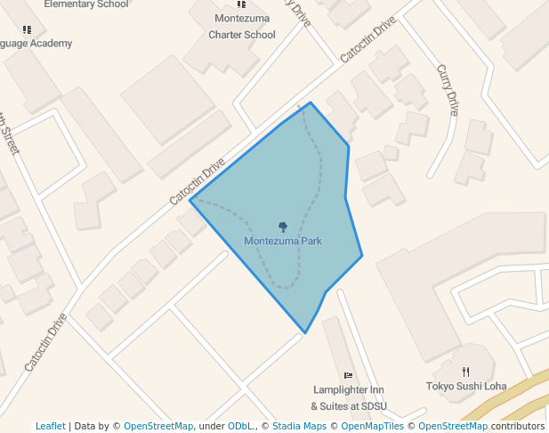 Montezuma Park in San Diego | Map and Routes