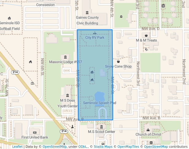 Seminole City Park in Seminole | Map and Routes