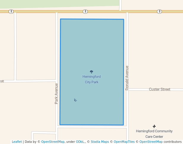 Hemingford City Park in Hemingford | Map and Routes