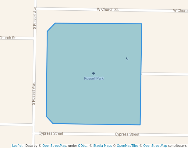 Russell Park in Santa Maria | Map and Routes