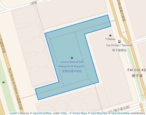 Leisure Area of Edif. Wang Hoi & Wang Kin in Macau | Map and Routes