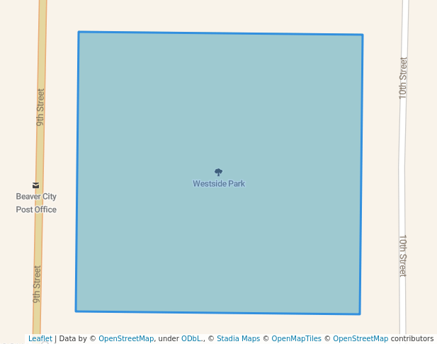 Westside Park in Beaver City | Map and Routes