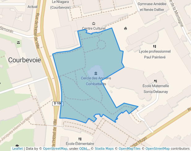 Square de l'Hôtel de Ville in Courbevoie | Map and Routes