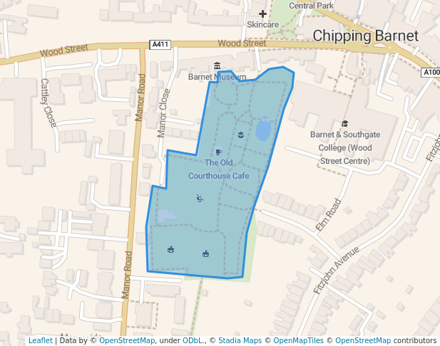 Old Courthouse Recreation Ground in Barnet | Map and Routes