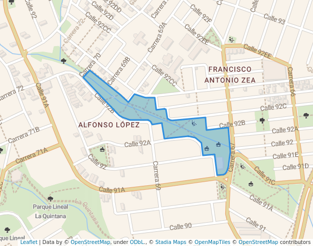 Parque Lineal Francisco Antonio Zea in Medellín | Map and Routes