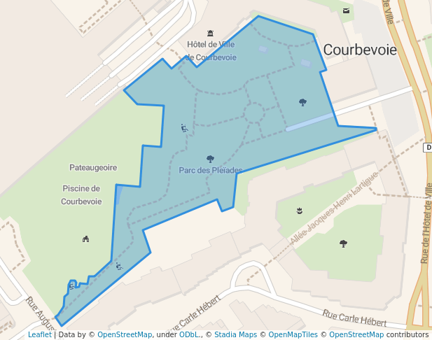 Parc des Pleïades in Courbevoie | Map and Routes